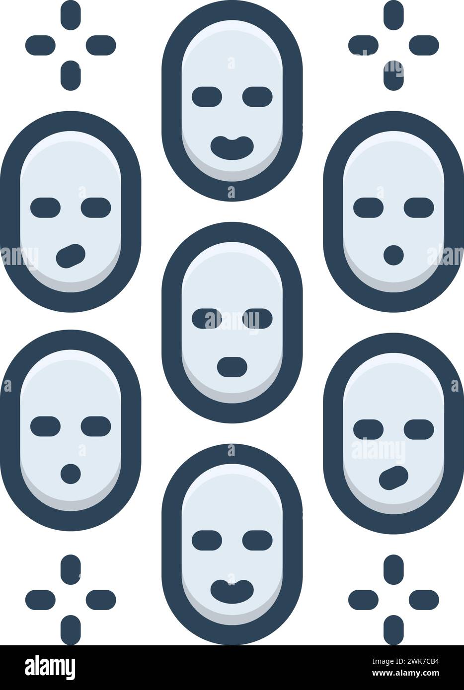Multiple face Stock Vector Images - Alamy