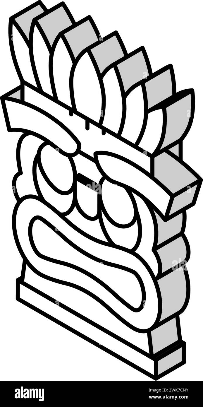 tiki mask isometric icon vector illustration Stock Vector Image & Art ...