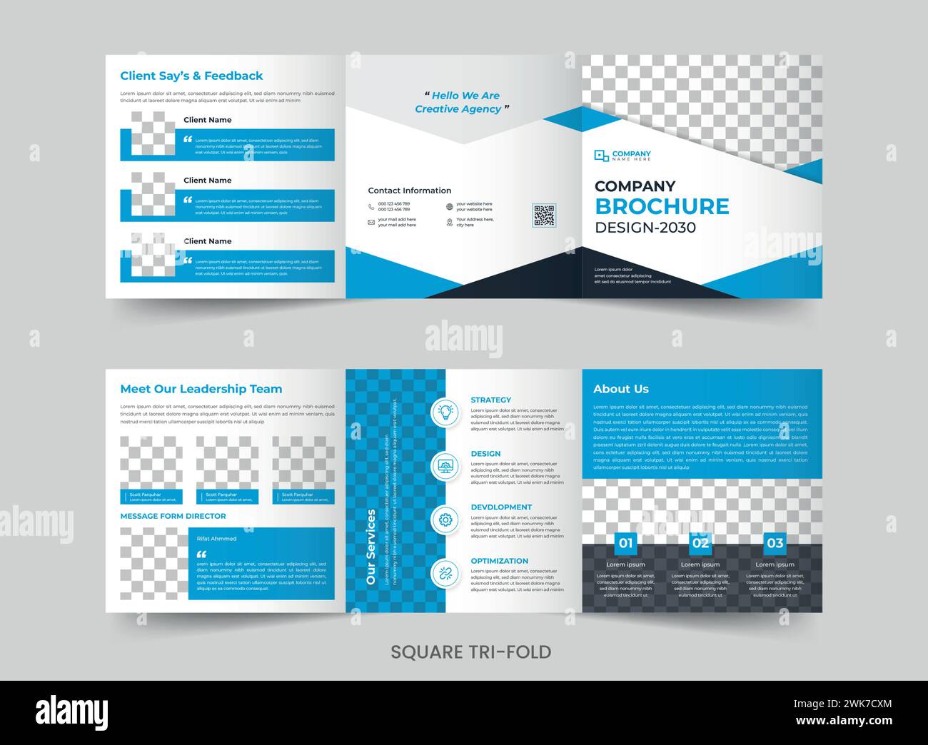 company square trifold brochure template design layout Stock Vector ...