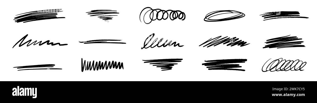 Line brush marker, pen, pencil stroke vector. Line brush marker ...