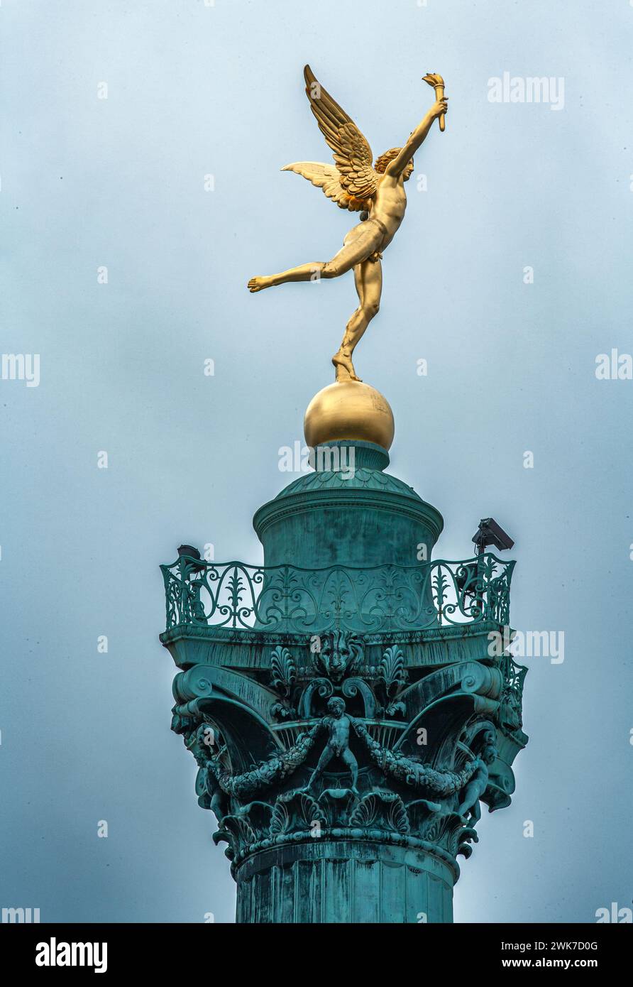 Colonne de Juillet in Place de la Bastille, Paris, France Stock Photo ...