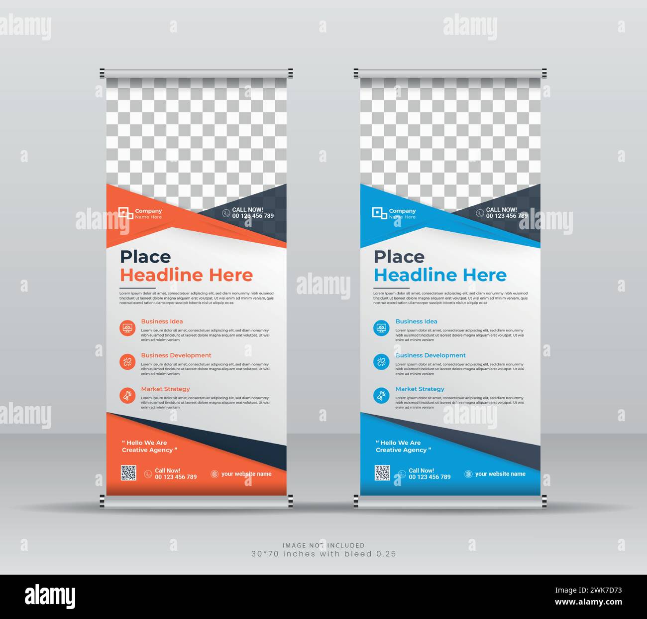 corporate and business colorful roll up banner design Stock Vector ...