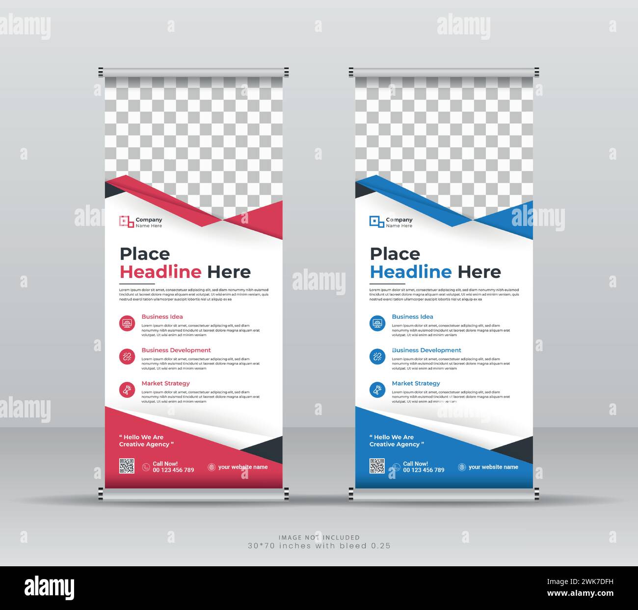 company and business colorful roll up banner design template vector X ...