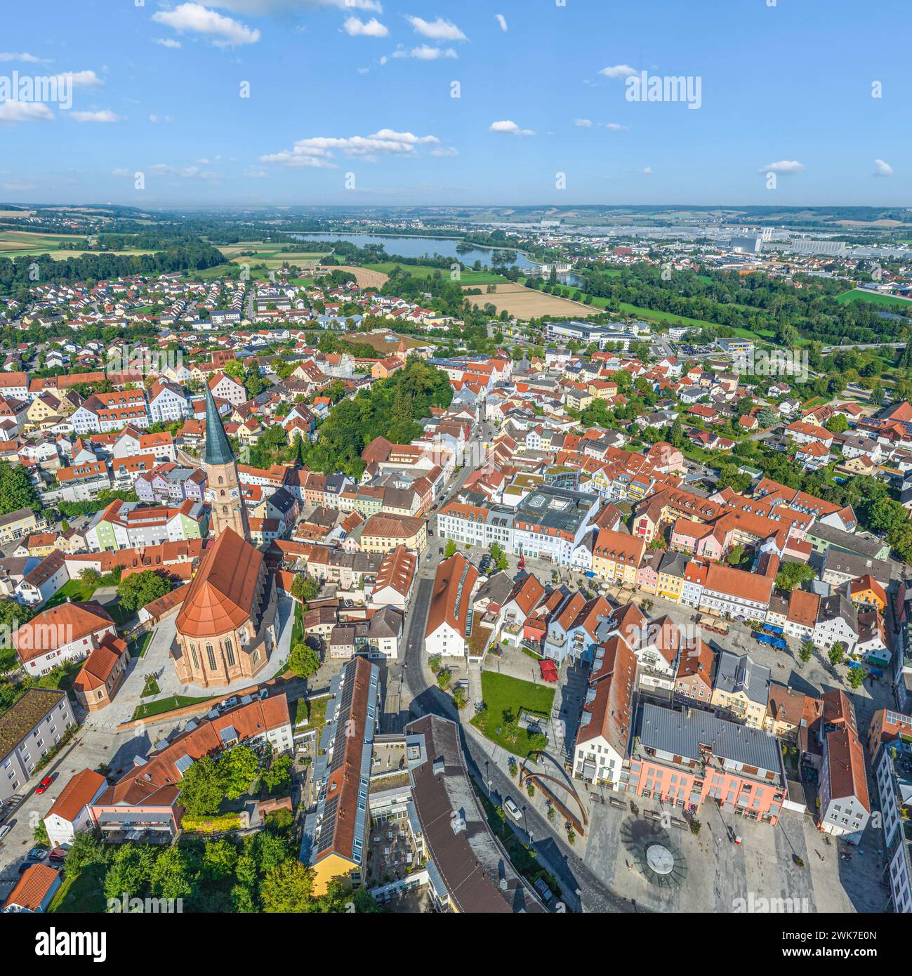 View of Dingolfing an der Isar and the surrounding region Stock Photo ...