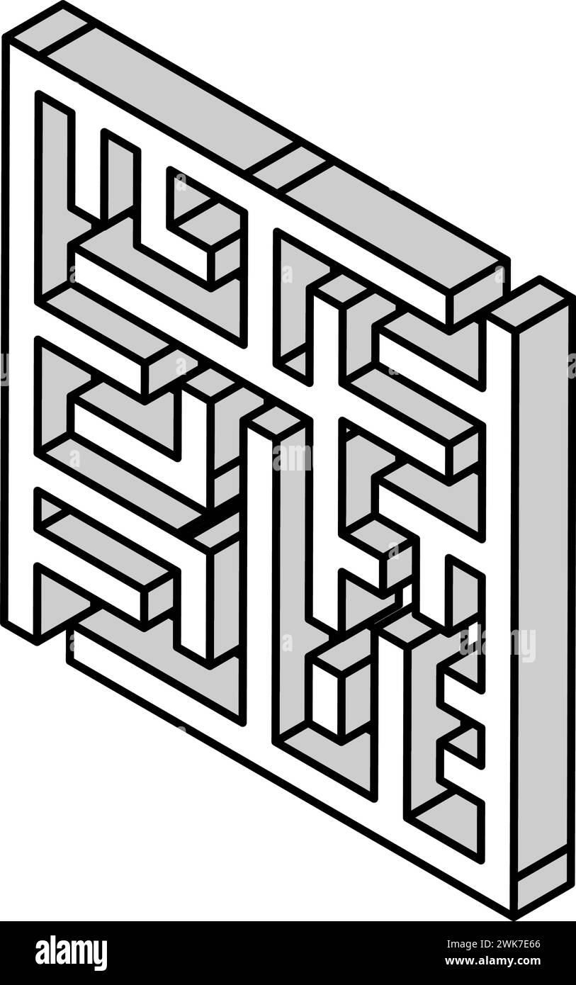 maze labyrinth ancient greece isometric icon vector illustration Stock ...