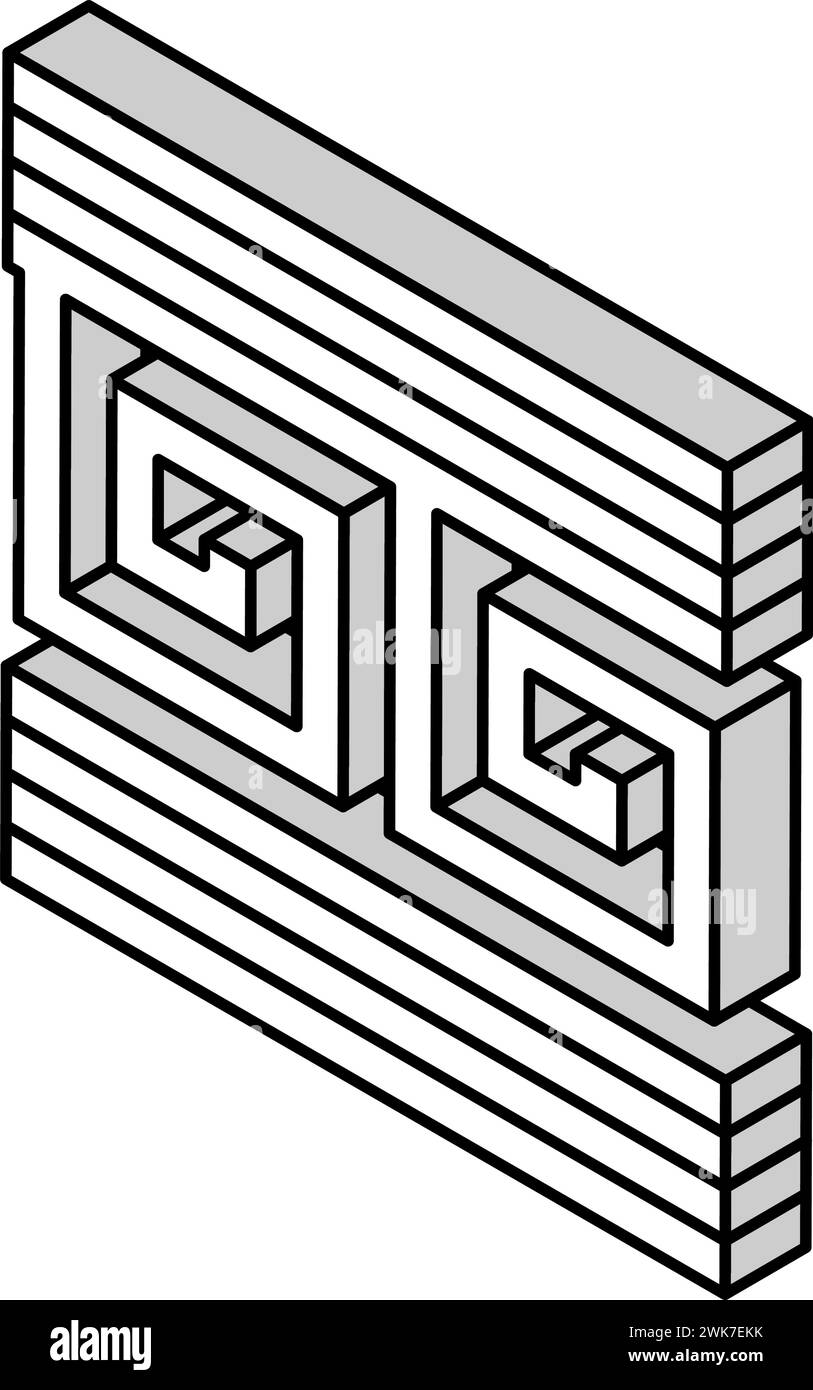 ornament ancient greece isometric icon vector illustration Stock Vector ...