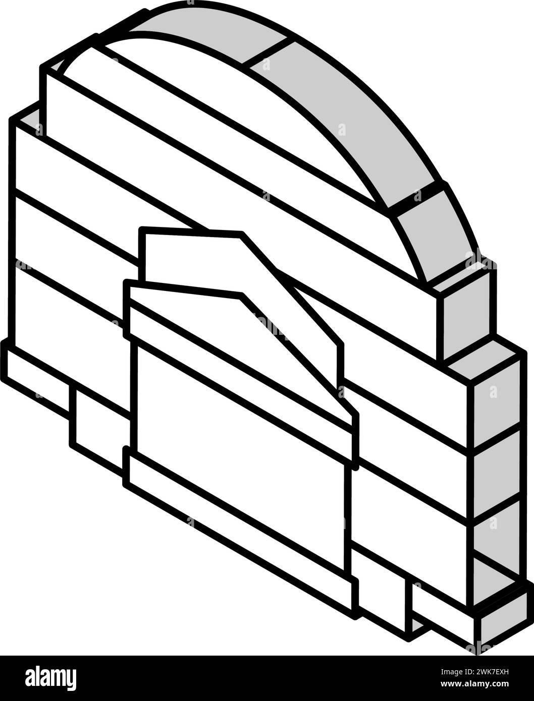 pantheon ancient rome building isometric icon vector illustration Stock ...