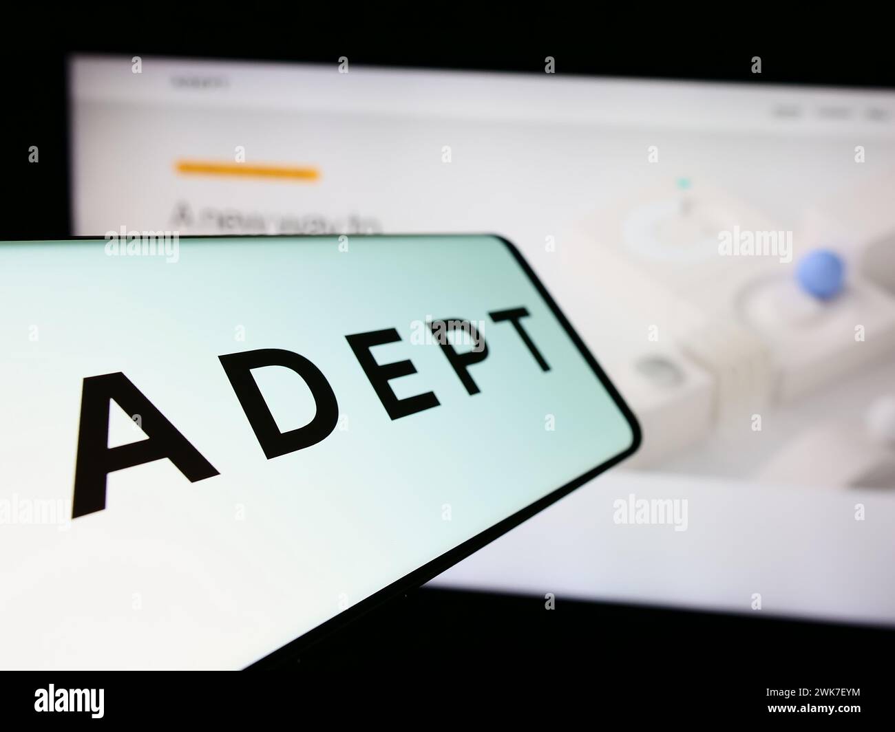 Mobile phone with logo of American artificial intelligence research ...