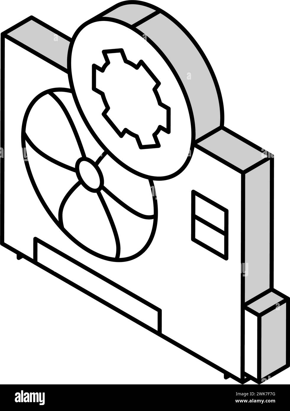 conditioner block working process isometric icon vector illustration ...
