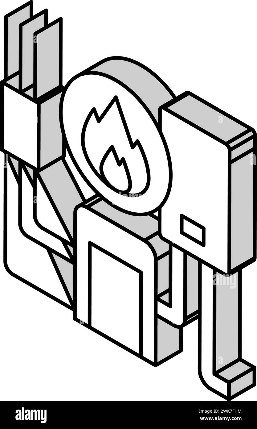 heating system isometric icon vector illustration Stock Vector Image ...