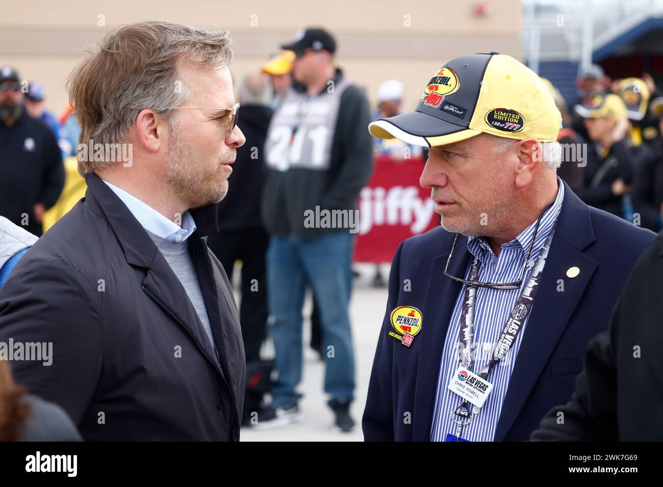 LAS VEGAS, NV - MARCH 05: Speedway Motorsports CEO Marcus Smith, left ...