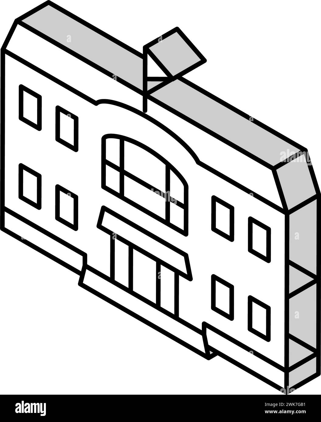 club building golf isometric icon vector illustration Stock Vector ...