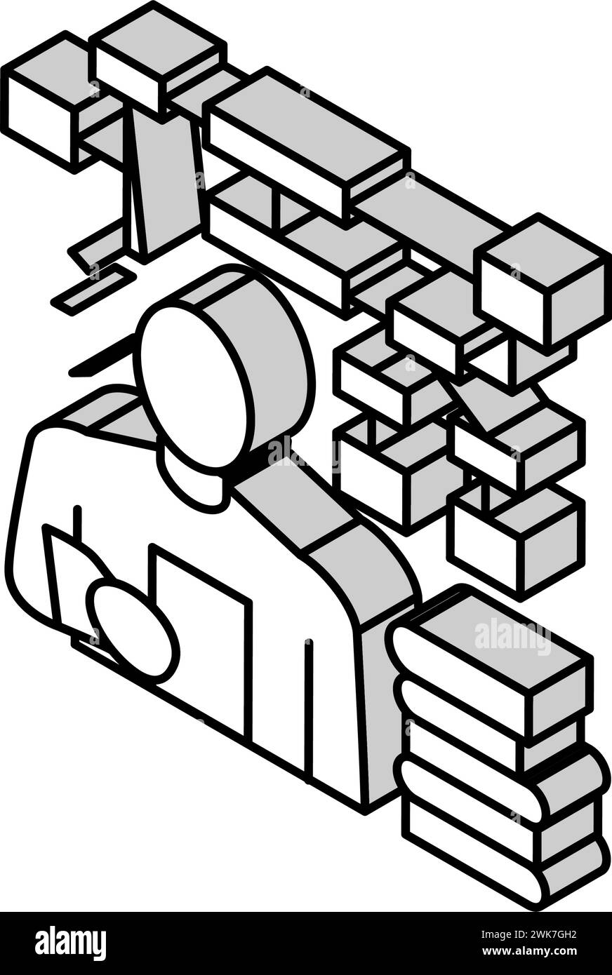 Learning Algorithm Isometric Icon Vector Illustration Stock Vector
