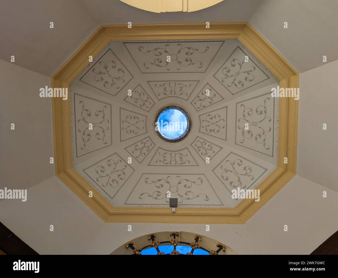 A circular window on the ceiling in Melk Abbey. Austria Stock Photo - Alamy
