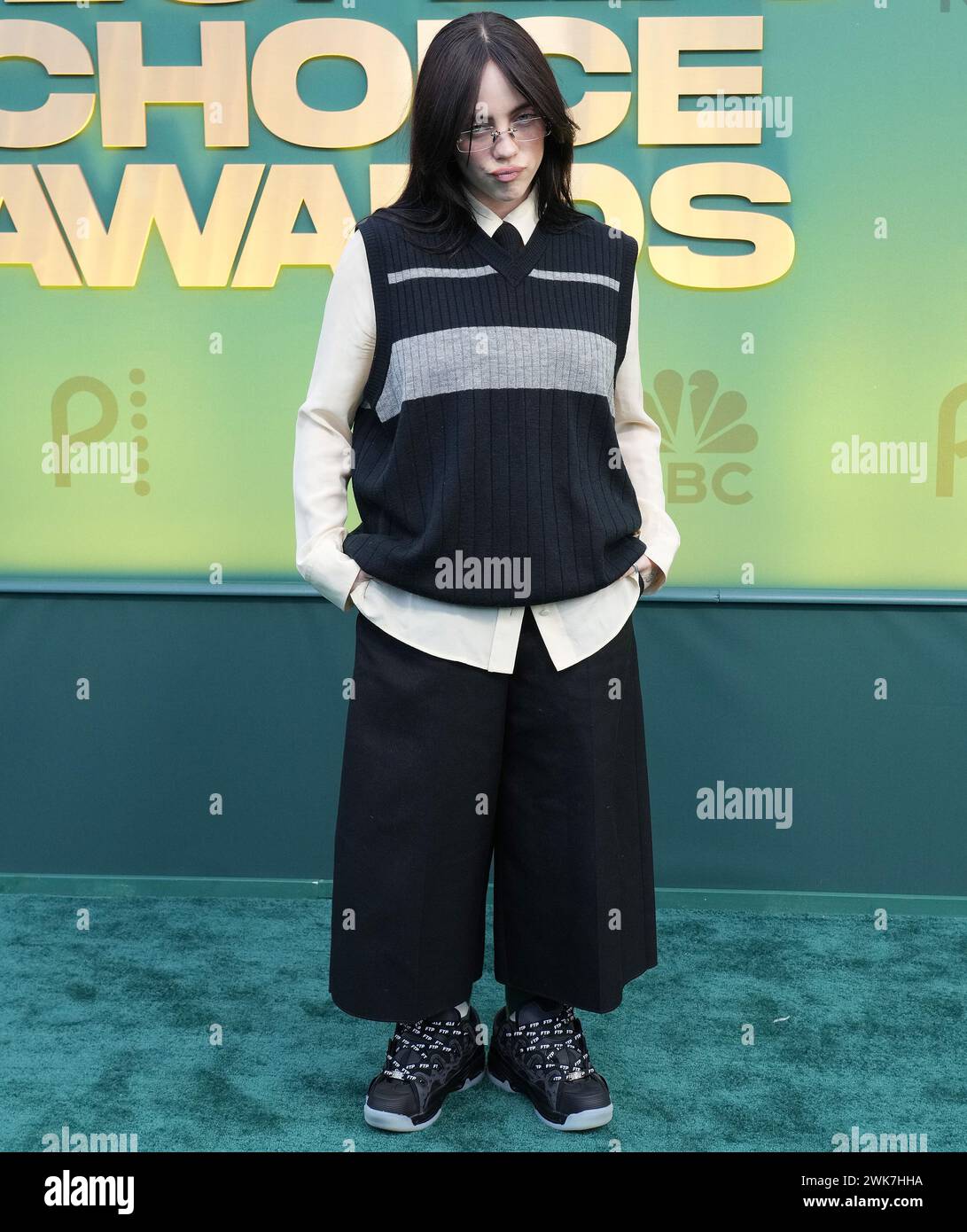 Los Angeles, USA. 18th Feb, 2024. Billie Eilish walking on the red carpet at the People's Choice ...