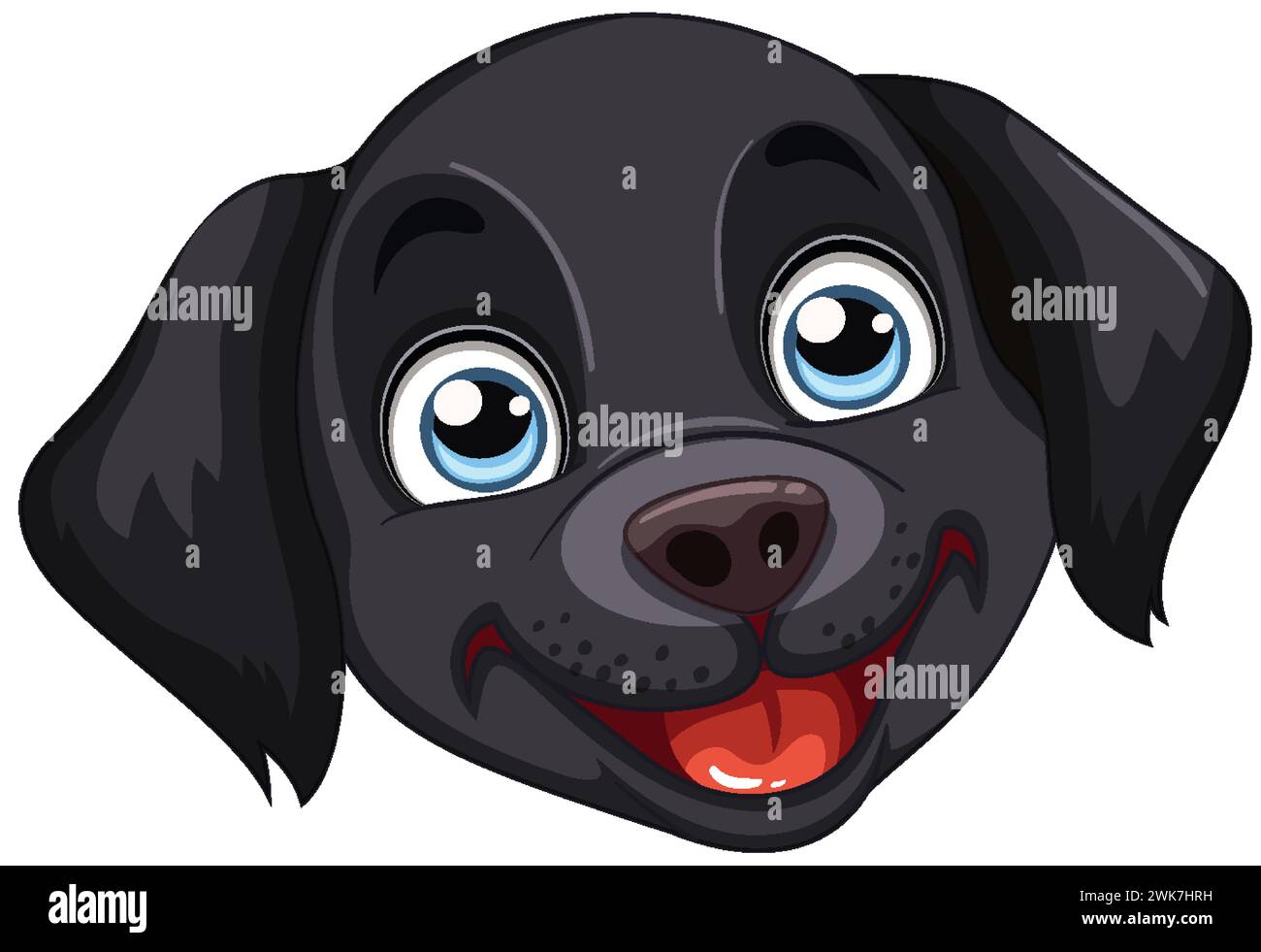 Cartoon of a happy black dog smiling Stock Vector Image & Art - Alamy