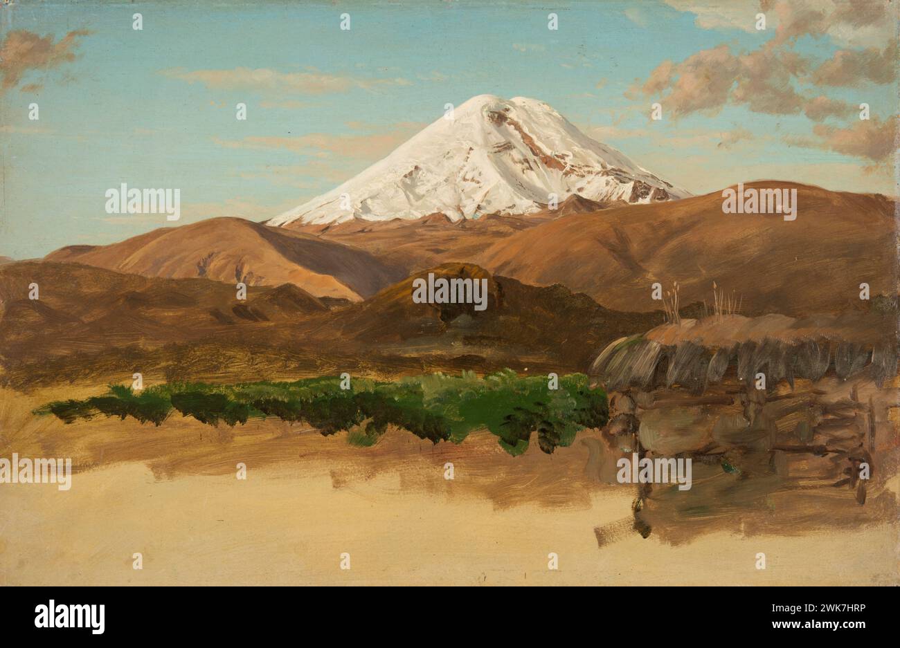 Oil painting of Mount Chimborazo, Ecuador, by American artist Frederic ...