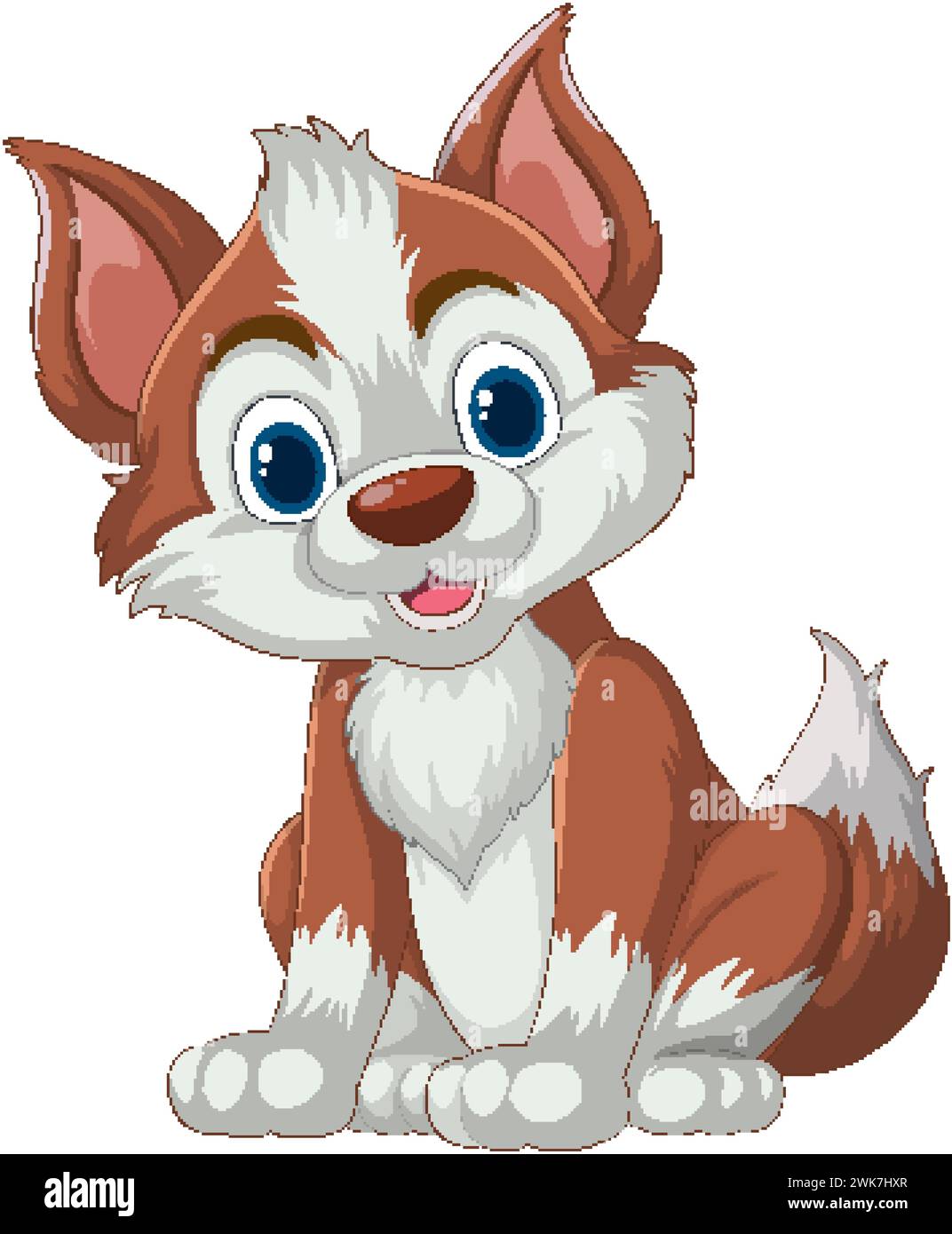 Cute animated puppy with big blue eyes Stock Vector Image & Art - Alamy