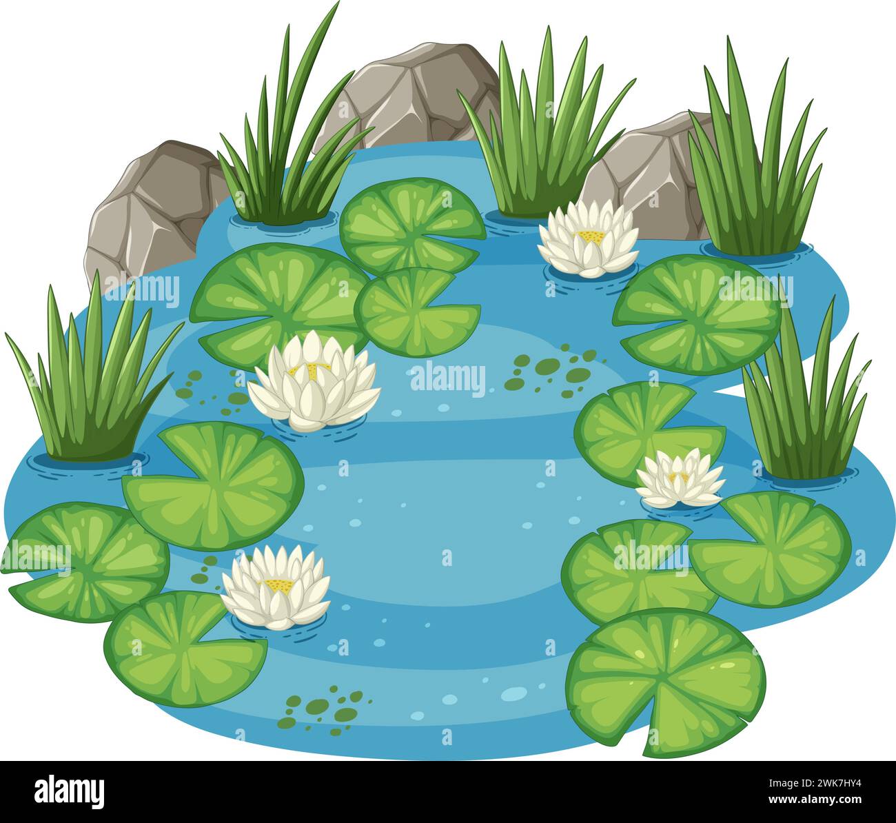 Lily pond serenity Stock Vector Images - Alamy