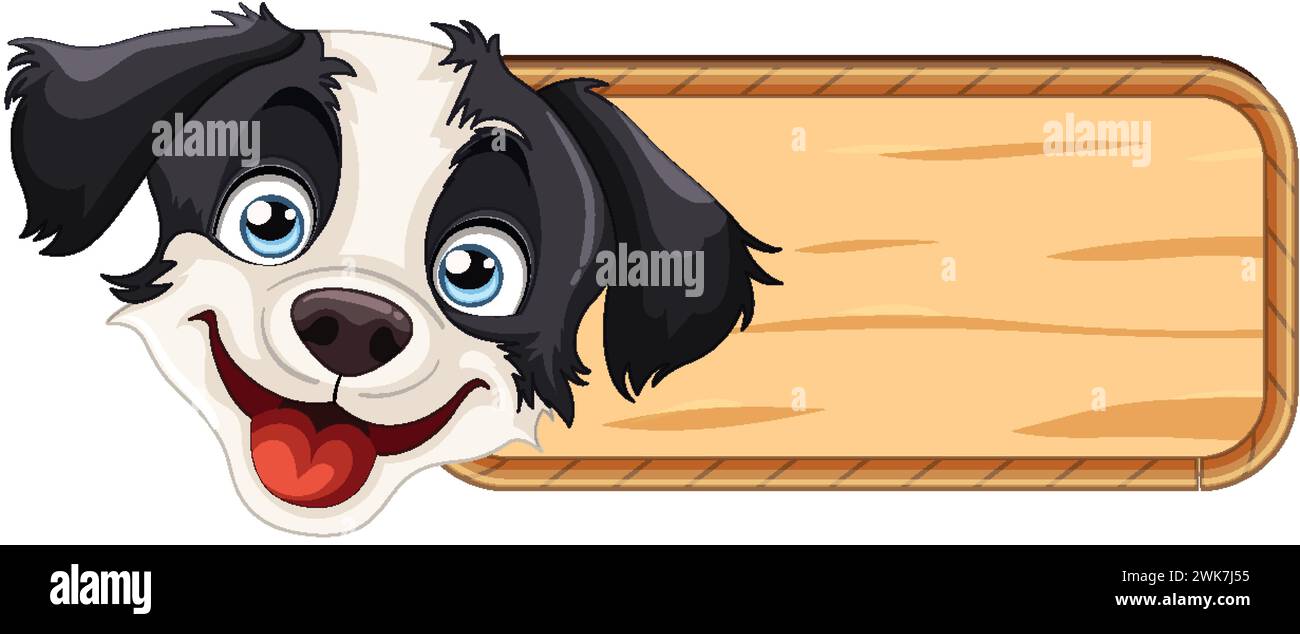 Cartoon dog beside an empty wooden sign Stock Vector Image & Art - Alamy