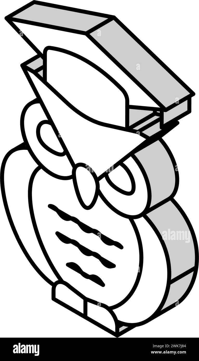 wisdom owl isometric icon vector illustration Stock Vector Image & Art ...