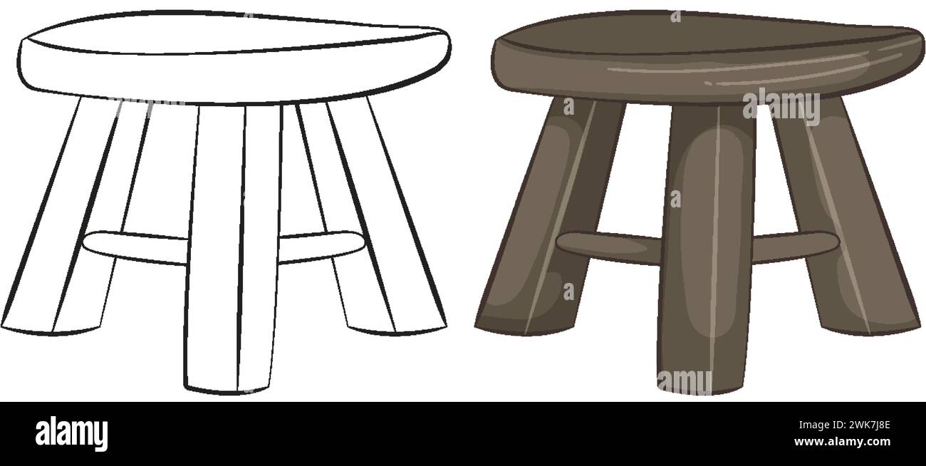 Vector graphic of a basic wooden stool Stock Vector Image & Art - Alamy