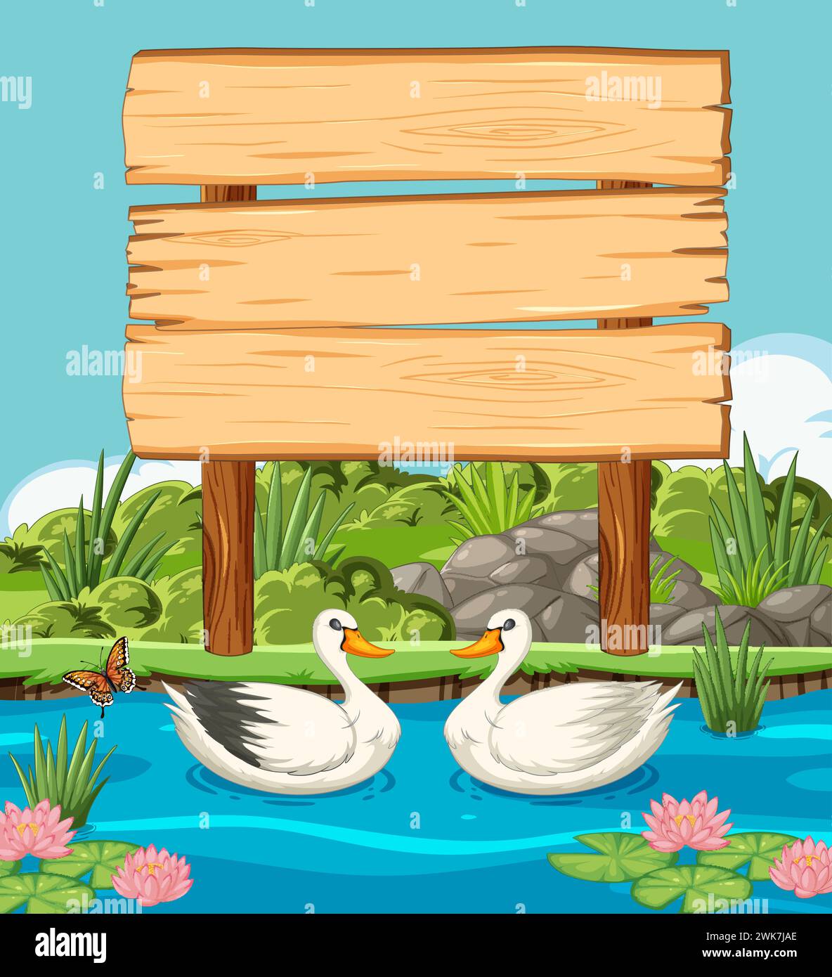 Lily pond serenity Stock Vector Images - Alamy