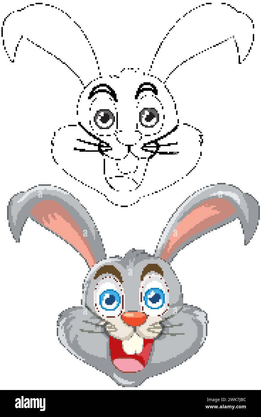 Cute bunny ears and faces face rabbit hi-res stock photography and ...