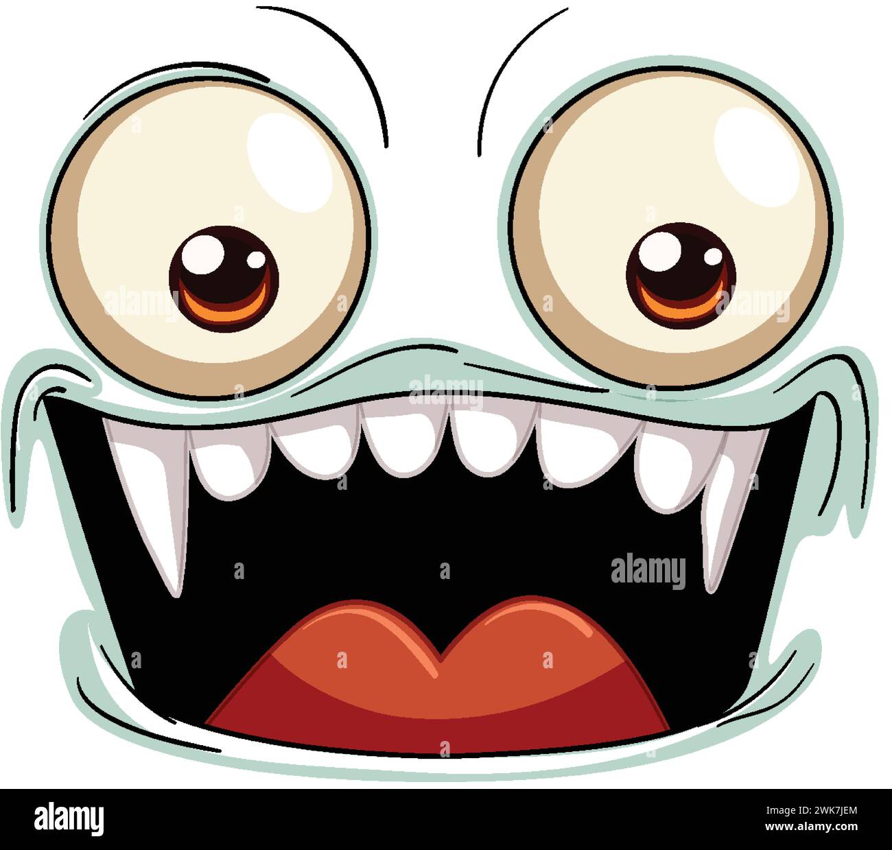 Vector illustration of a cheerful cartoon monster Stock Vector Image ...