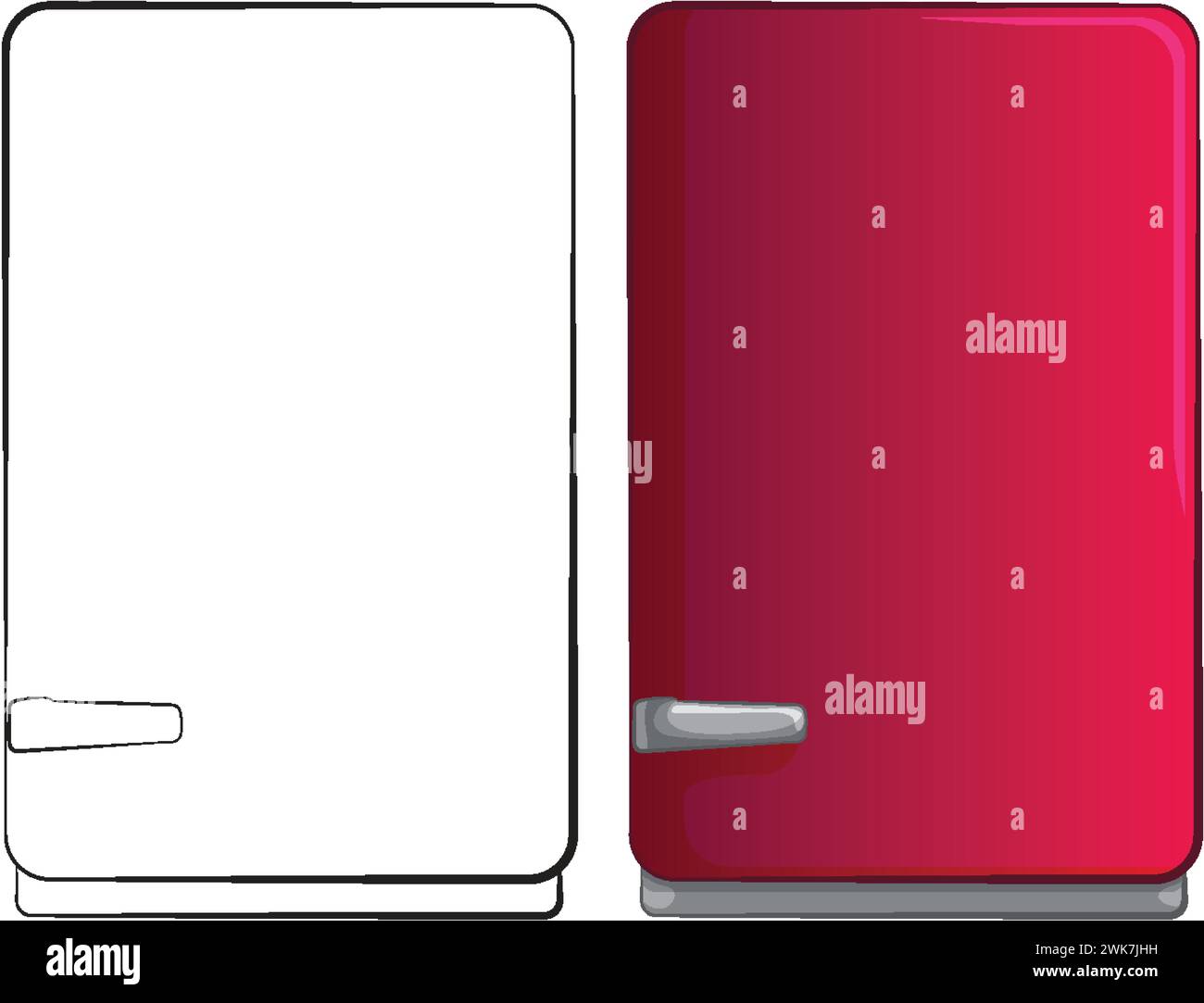 Vector graphic of a closed red refrigerator Stock Vector Image & Art ...