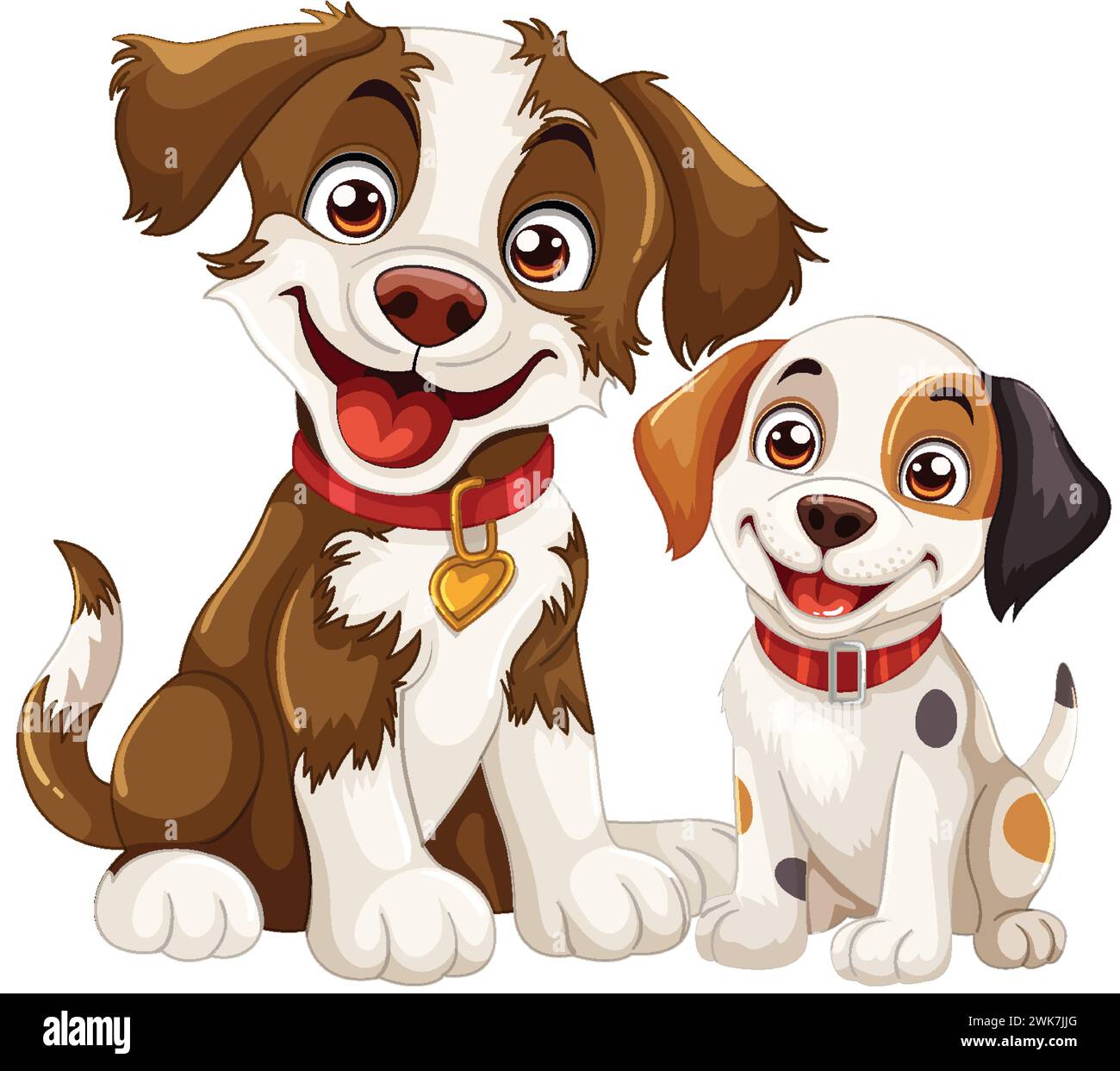 Two happy cartoon dogs with playful expressions Stock Vector Image ...