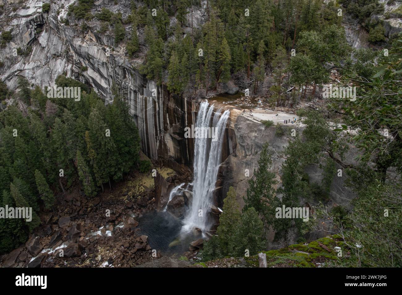 A dramatic view of the Merced river and Vernal Falls in Yosemite ...