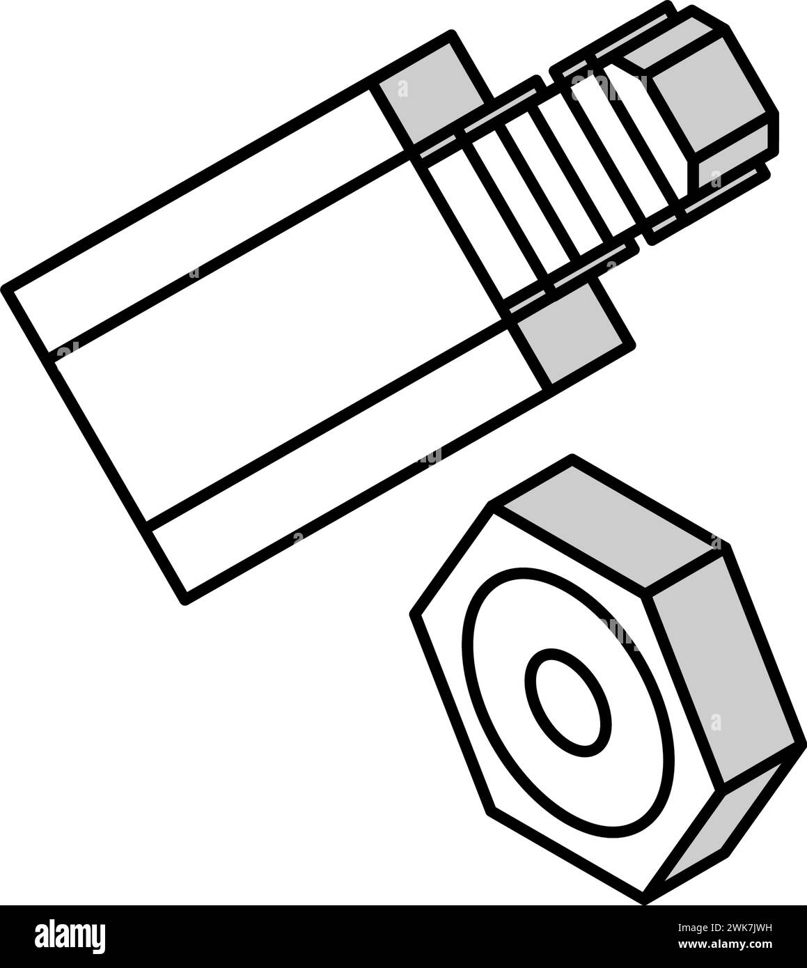 hex standoffs isometric icon vector illustration Stock Vector Image ...