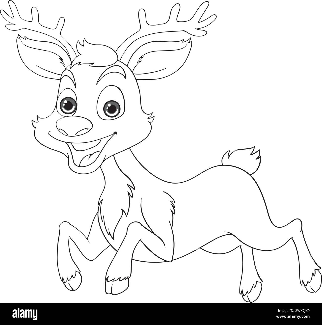 Vector illustration of a happy prancing reindeer Stock Vector Image ...