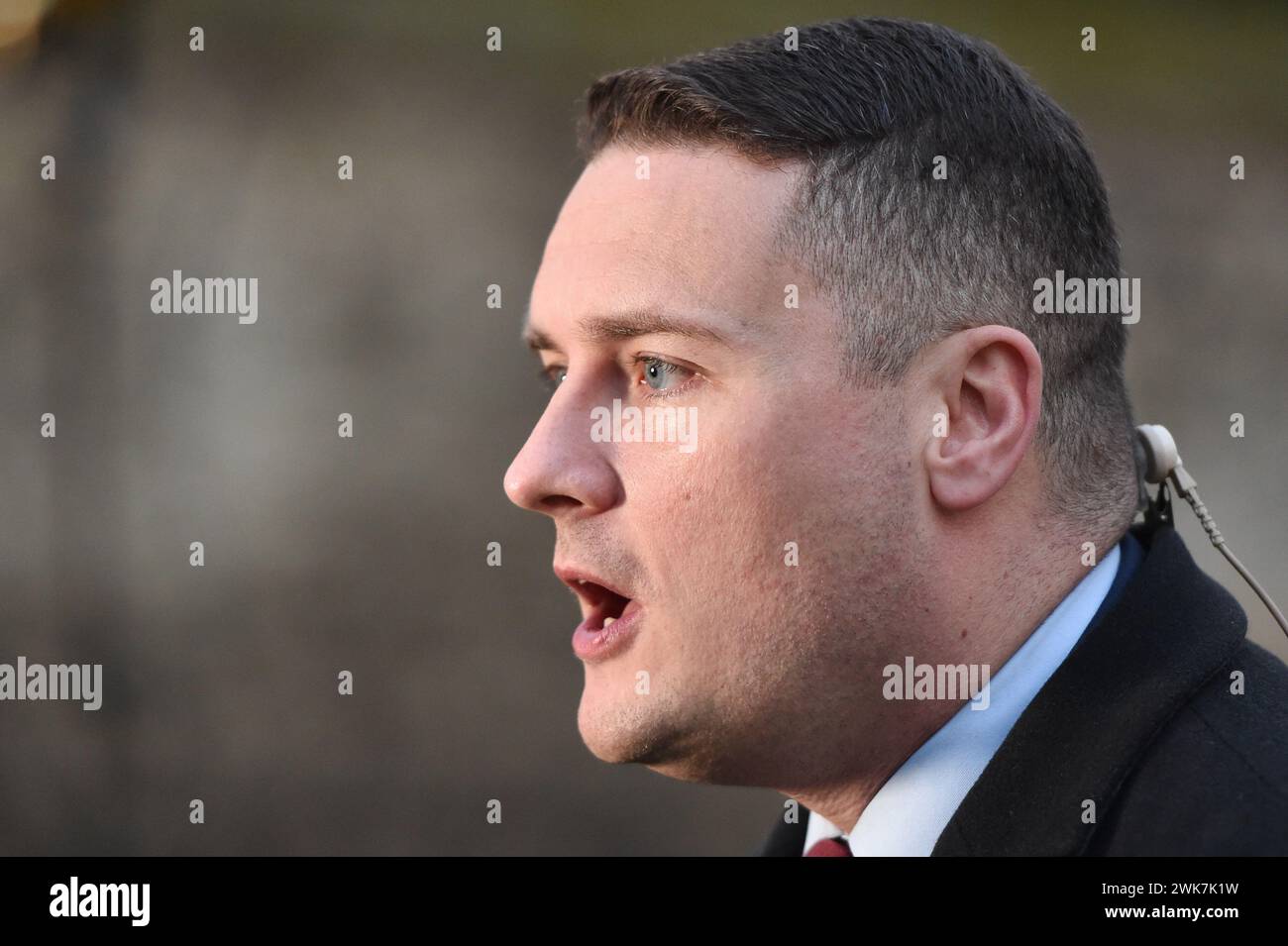 London, UK. February 19th 2024. Shadow Health Secretary Wes Streeting ...