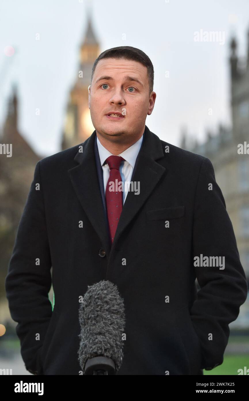 London, UK. February 19th 2024. Shadow Health Secretary Wes Streeting ...