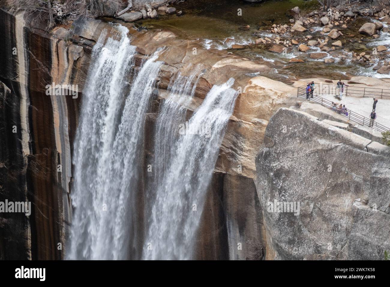 A dramatic view of Vernal Falls in Yosemite National Park and the ...