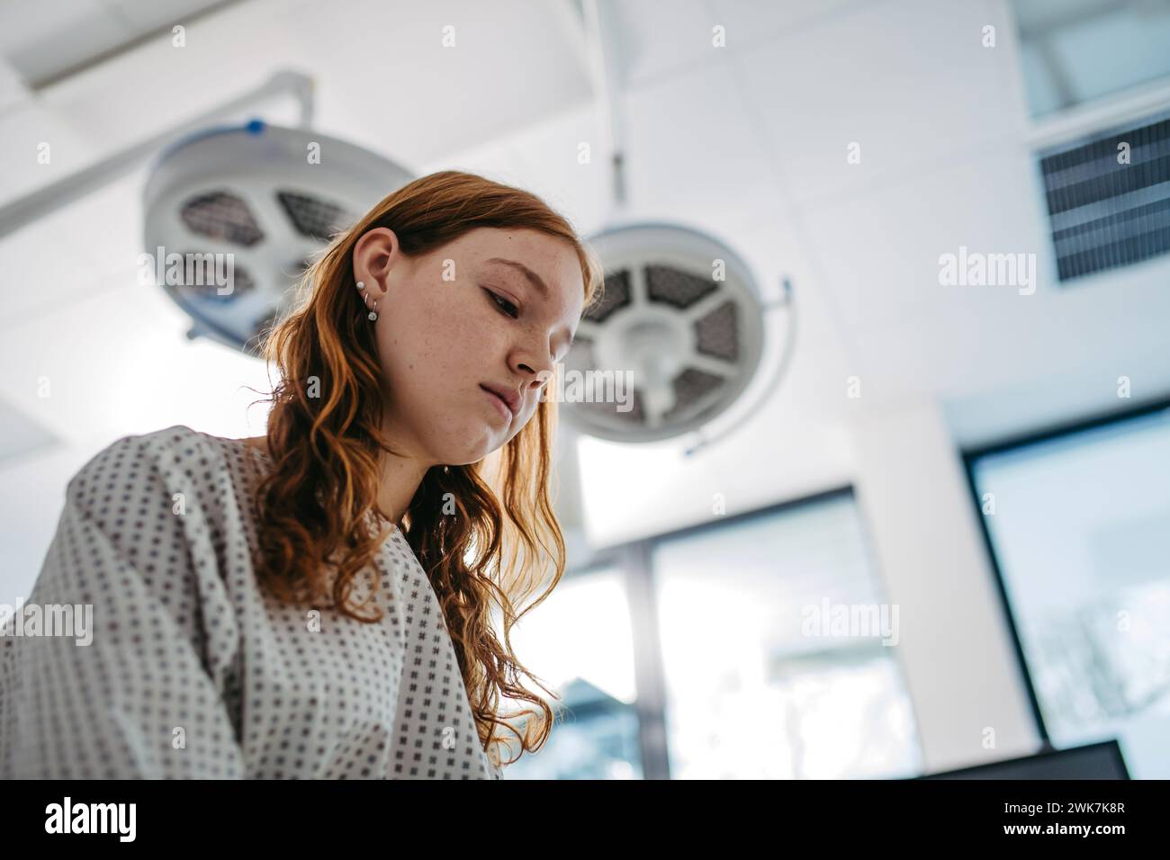 Close up of scared teenage patient, waitng for test results. Anxiety ...