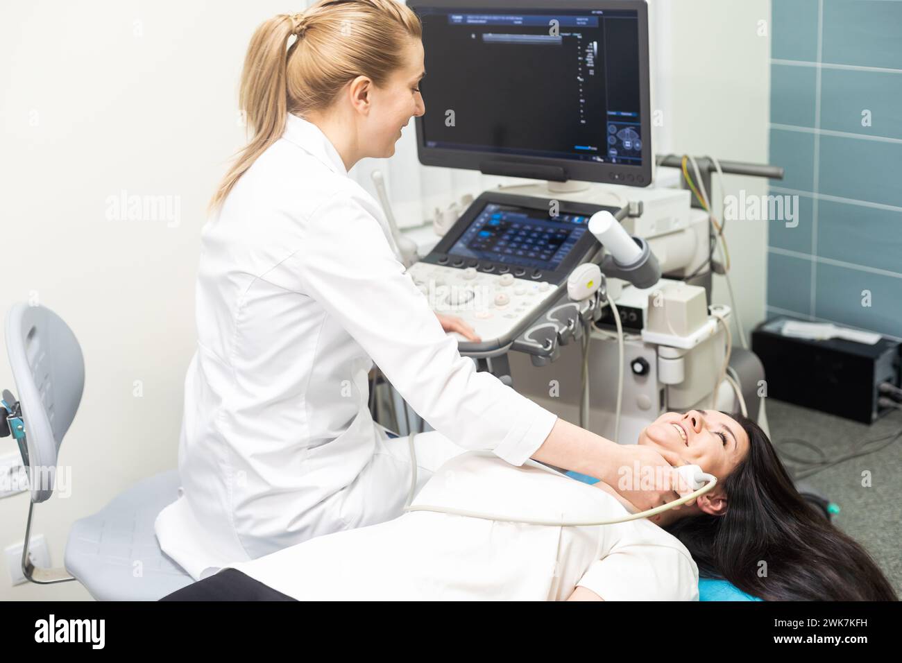 Doctor and patient. Ultrasound equipment. Diagnostics. Sonography Stock ...