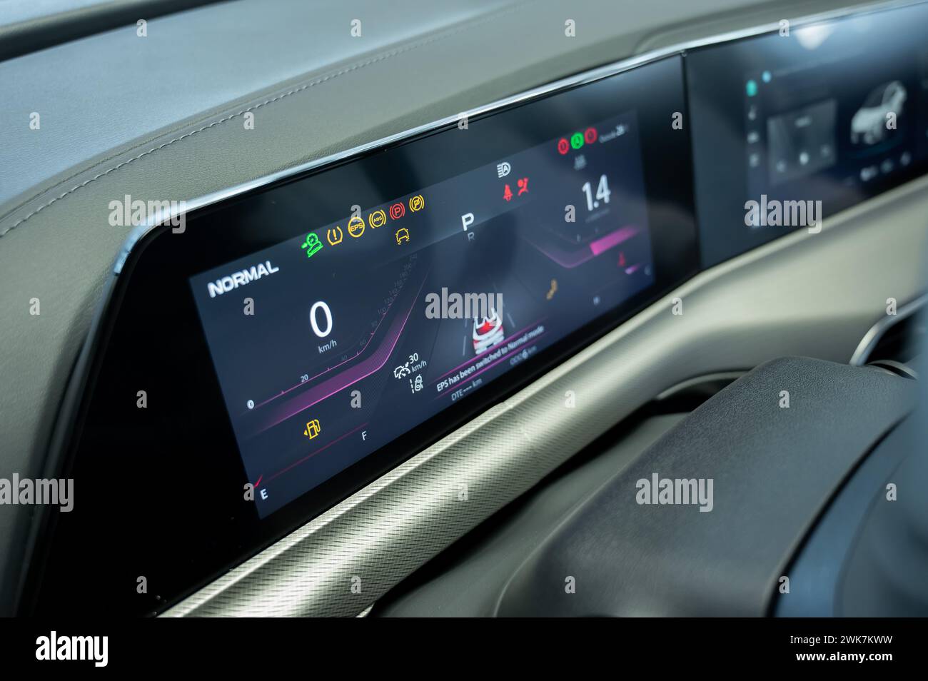 Close-up of an electronic dashboard in a modern car Stock Photo - Alamy