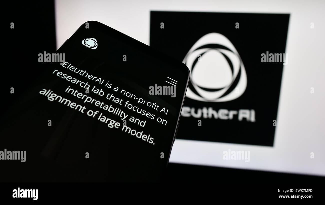 Smartphone with website of artificial intelligence research group ...