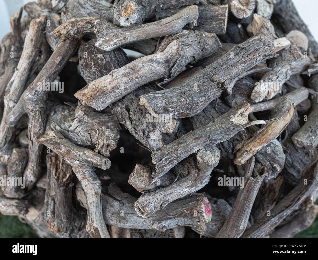 Group of Small Pieces of Wood twisted Together to Create a Sphere Stock ...