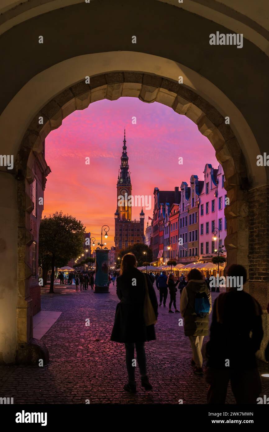 Gdansk, Poland - October 5, 2022: People entering the Old Town through ...