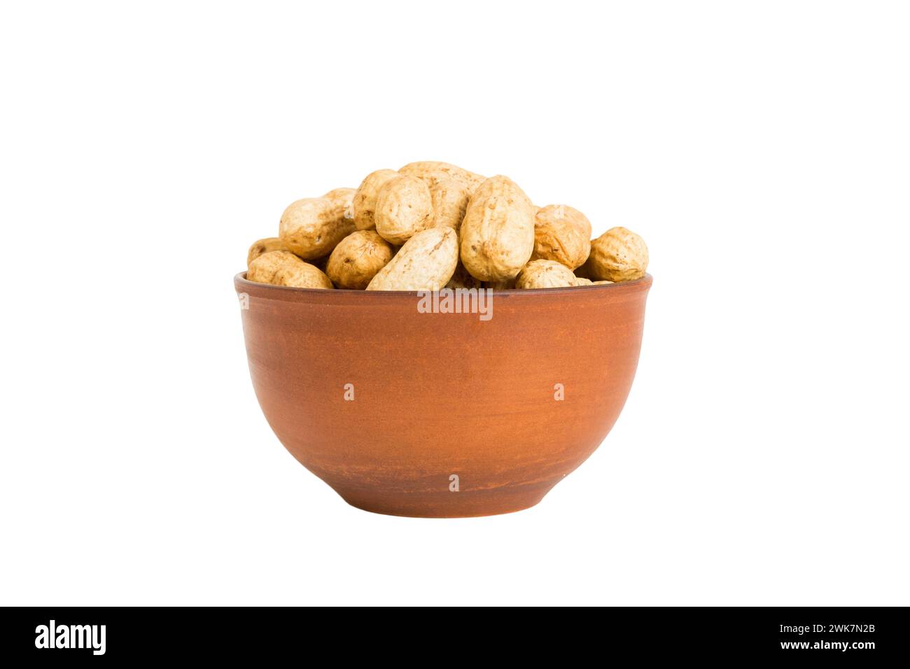 Roasted shell peanuts in bowl isolated on white background. shell ...