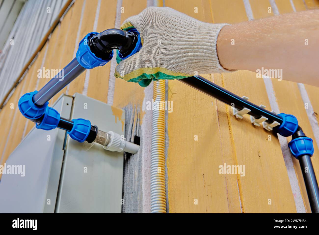 Elbow compression fittings are used to install external plumbing for ...