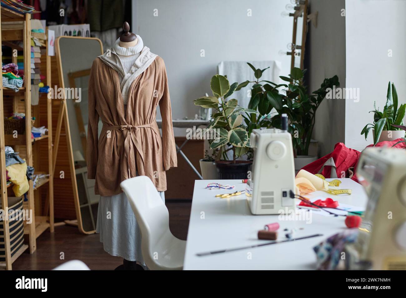 Background image of atelier workshop interior with mannequin, no people ...