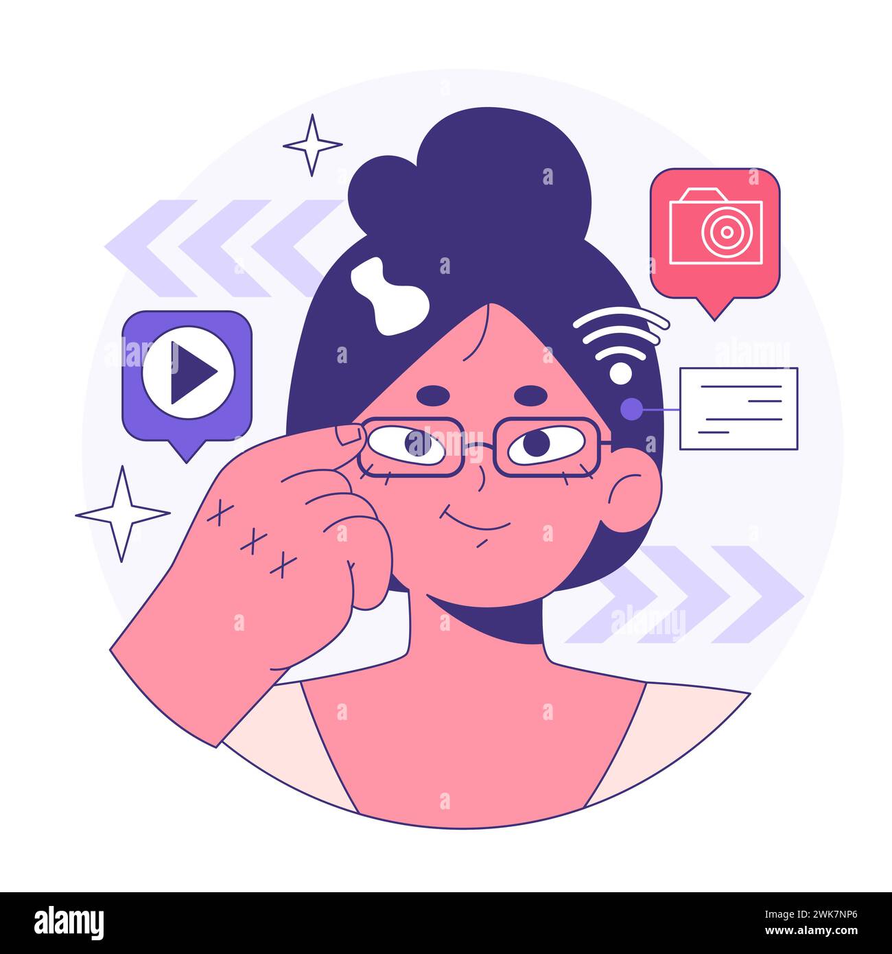 Wearable technology. Smart device. Character using electronic device to ... Wearable technology. Smart device. Character using electronic device to ...