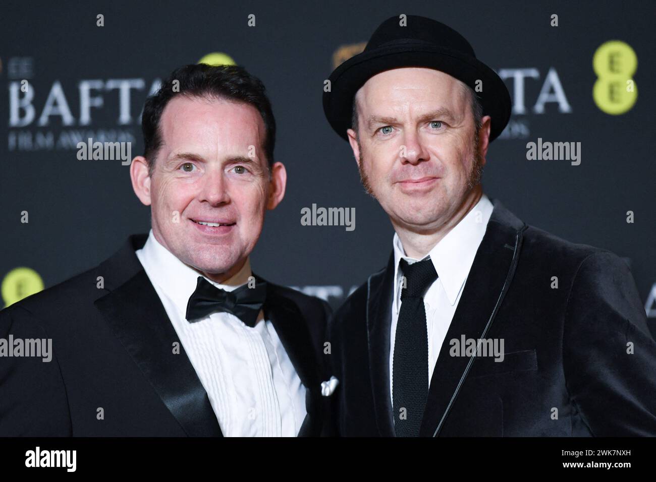 London, UK. 18th Feb, 2024. Johnnie Burn and Tarn Willers pose with ...