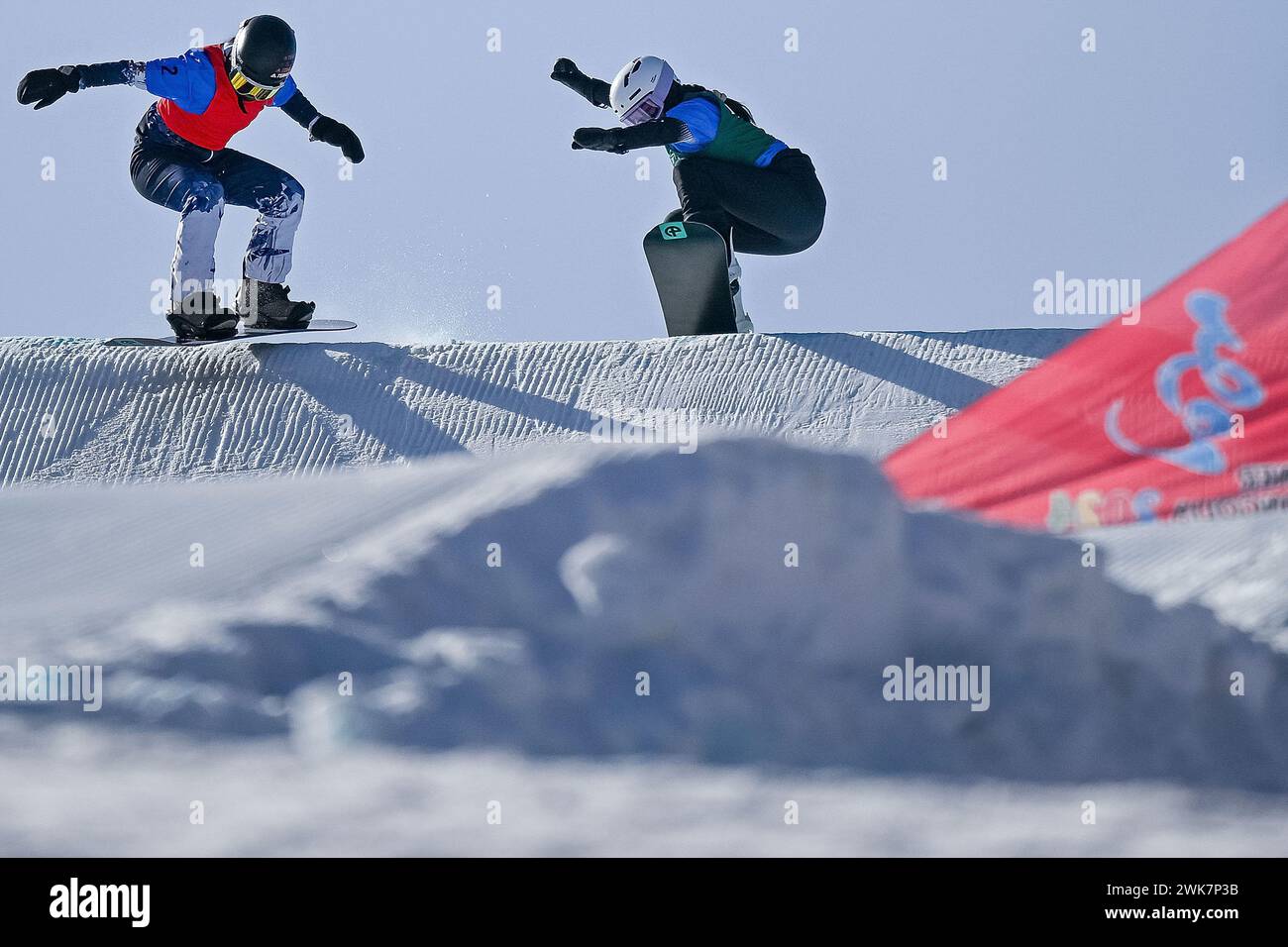 Ulanqab, China's Inner Mongolia Autonomous Region. 19th Feb, 2024. Yang Liyan (L) of Hubei ...