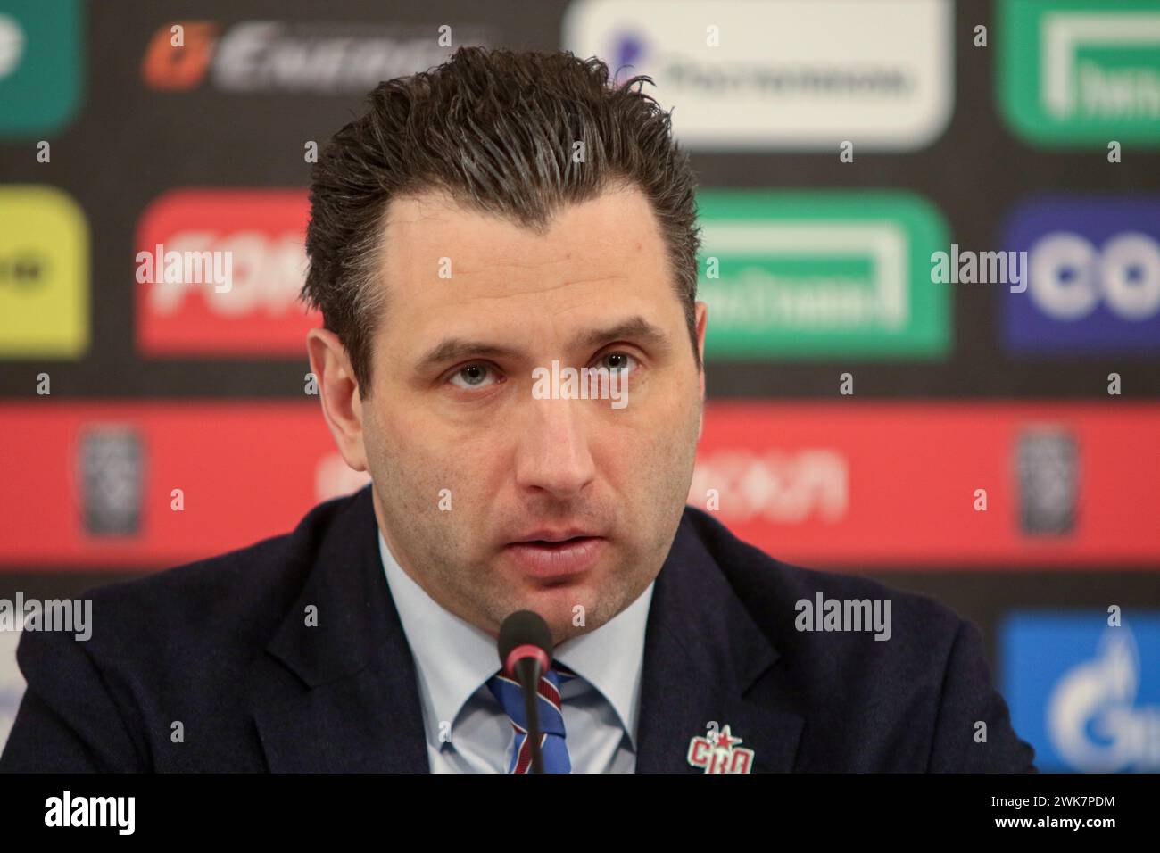 Saint Petersburg, Russia. 18th Feb, 2024. SKA head coach Roman ...